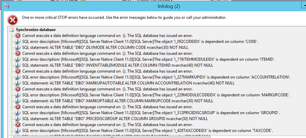 Synchronization problems in AX 2012 R3; Try disable track changes ...